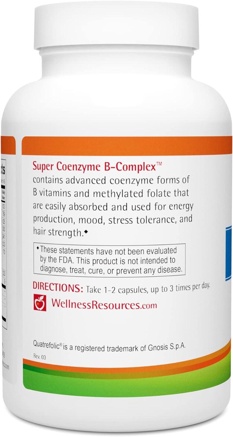 Super Coenzyme B Complex - Energy Boost with MethylFolate - 90 Capsules ...