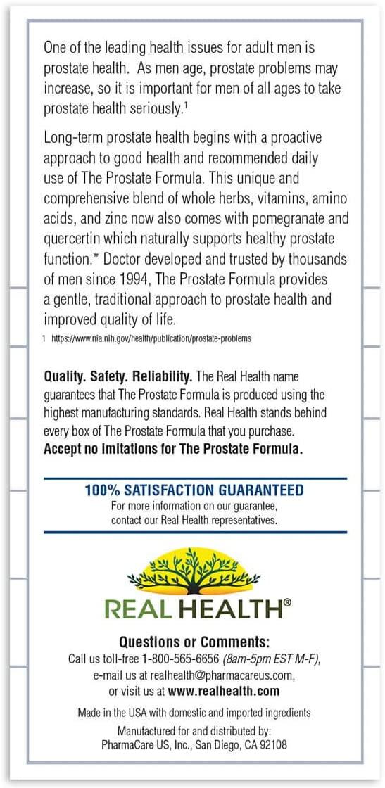 Real Health The Prostate Formula - Saw Palmetto 270 Tablets for Optimal ...