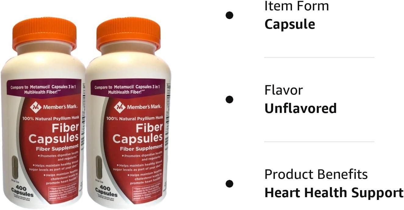 Member's Mark Fiber Capsules 400 Ct 2 pk - Pack of 2 | 800 Count Total ...