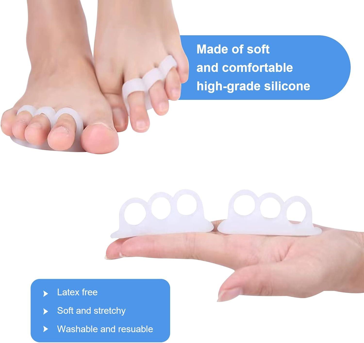 6 Pack Toe Separators & Straighteners for Bunion Relief - 3 Pairs of 3 ...