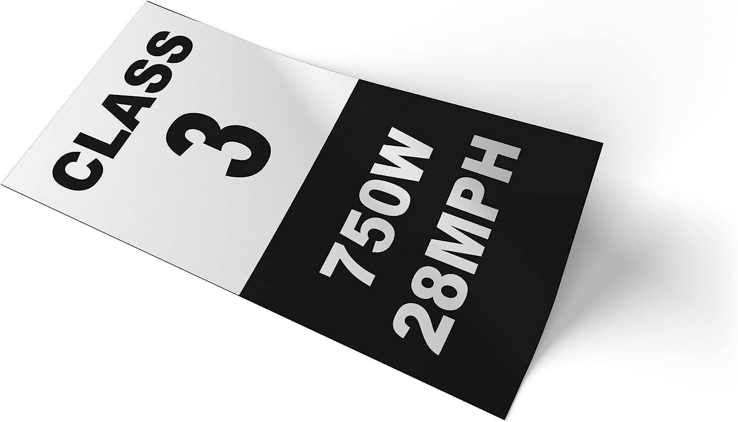 Class 3 Electric Bicycle Frame ID Stickers - 750W 28MPH Weatherproof ...