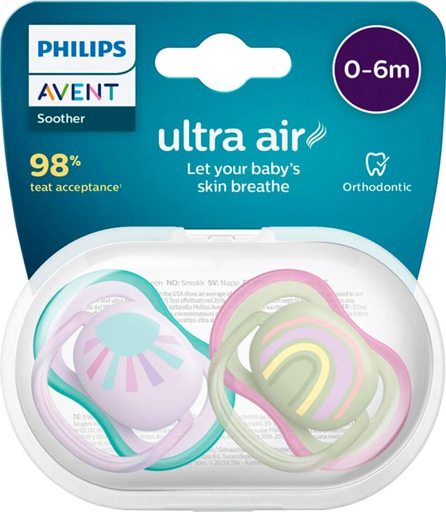 Buy Philips Avent Ultra Air Pacifiers for Babies 0-6 Months | 4-Pack ...