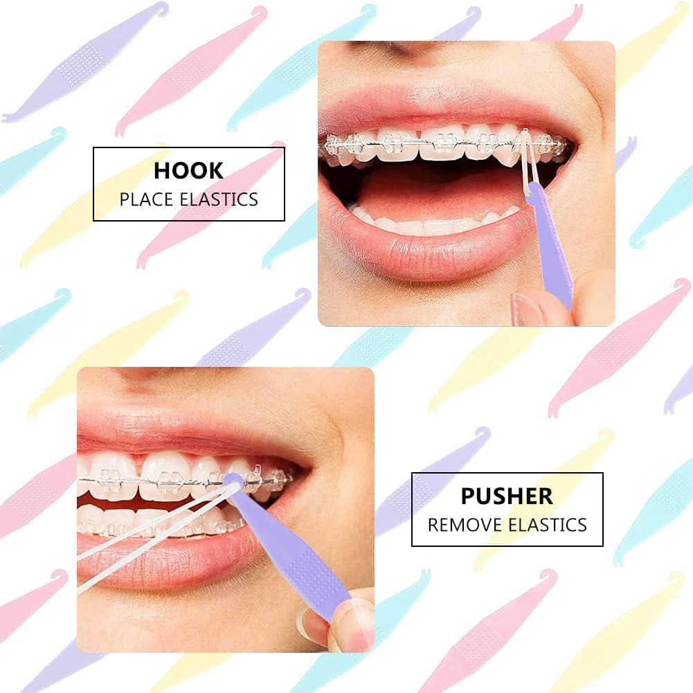 25 Pack Orthodontic Elastic Tools - Plastic Braces Placemakers Rubber Band Removers & Clamps for ...