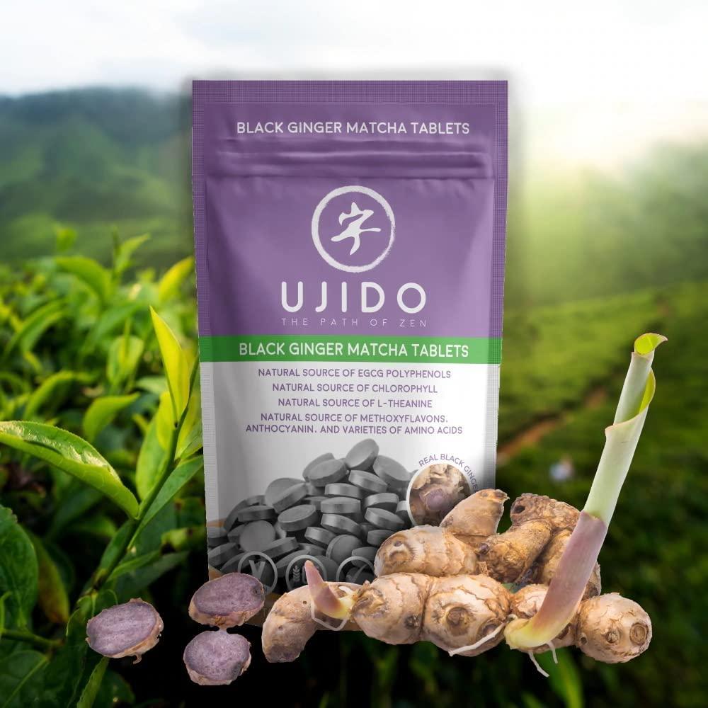 Ujido Black Ginger Matcha Tablets - Gluten-Free & Keto Friendly - 180 ...