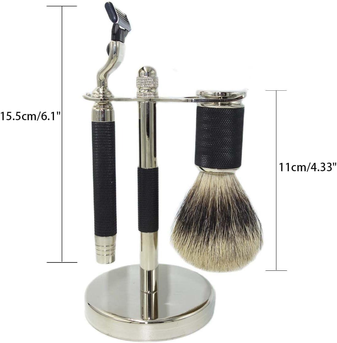 Kjyr Portable Men's Rasier Brushes | 3-in-1 Holder & Heavy Handles ...