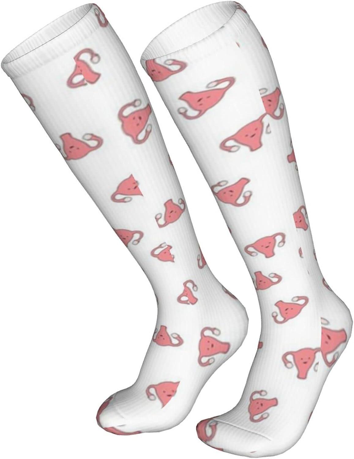 Buy Happy Crazy Uterus White Compression Socks for Men & Women - 15-20 ...