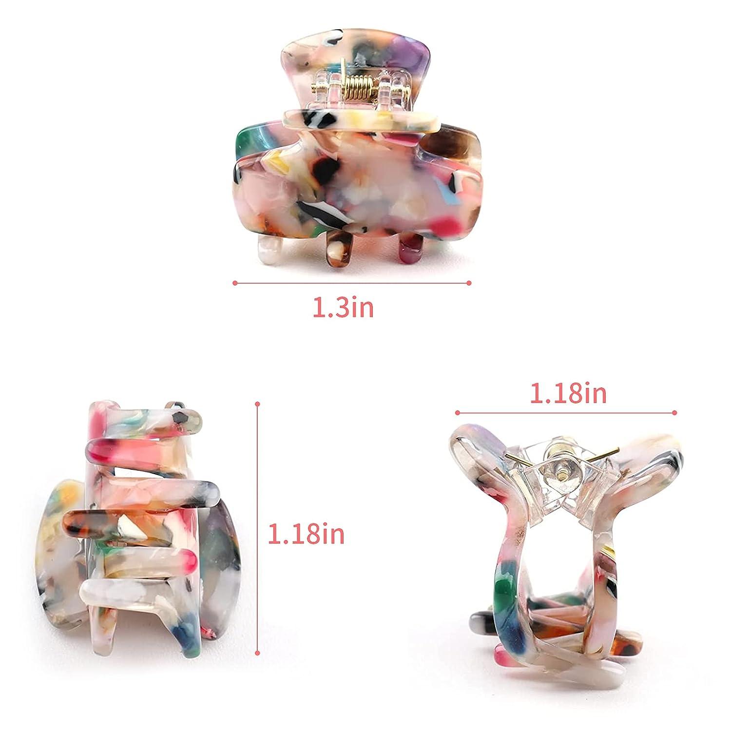 6 PCS Vintage Mini Hair Claw Clips for Women - Tortoise Hair Jaw Clips ...