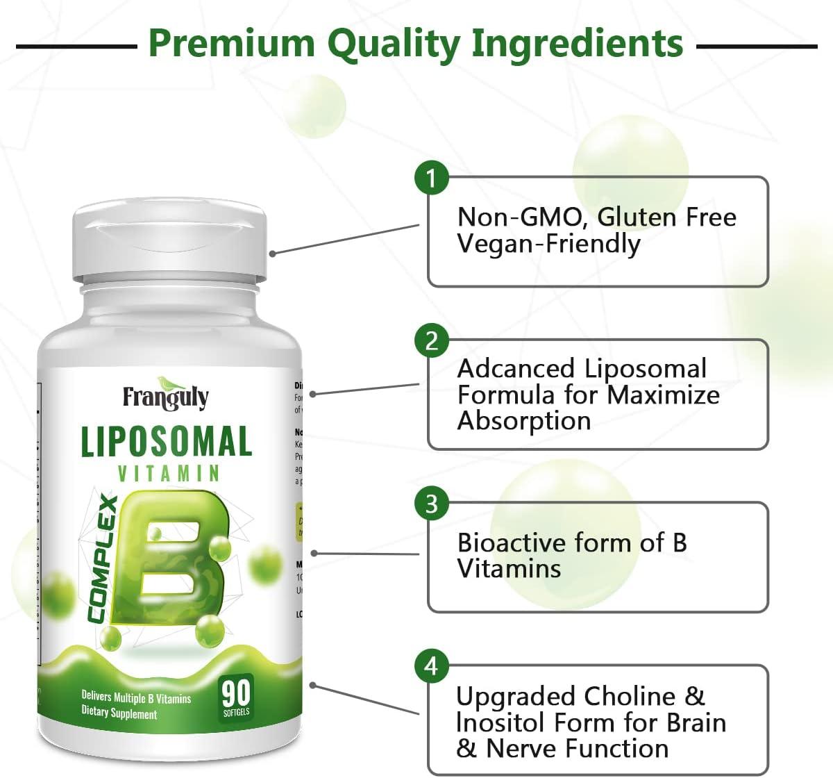 High Potency Liposomal B Complex with Choline & Inositol - 90 Softgels ...