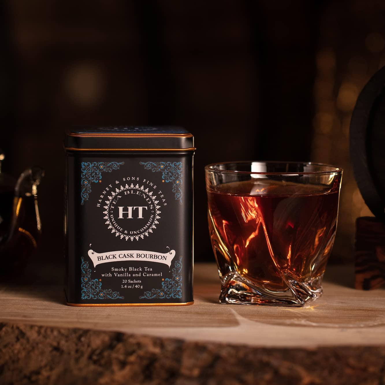 Harney & Sons Black Cask Bourbon Tea - 20 Sachets of Smoky Black Tea ...
