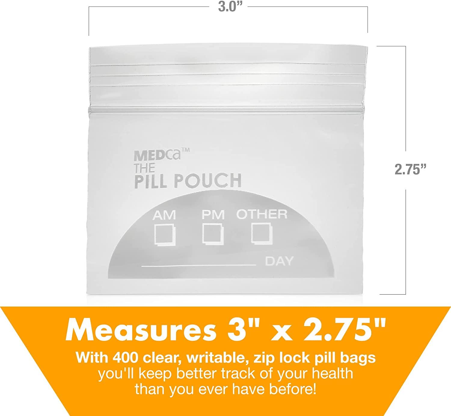 Pill Pouch Bags (400 Pack) 3x2.75 - BPA-Free Poly Bag Disposable Zipper ...