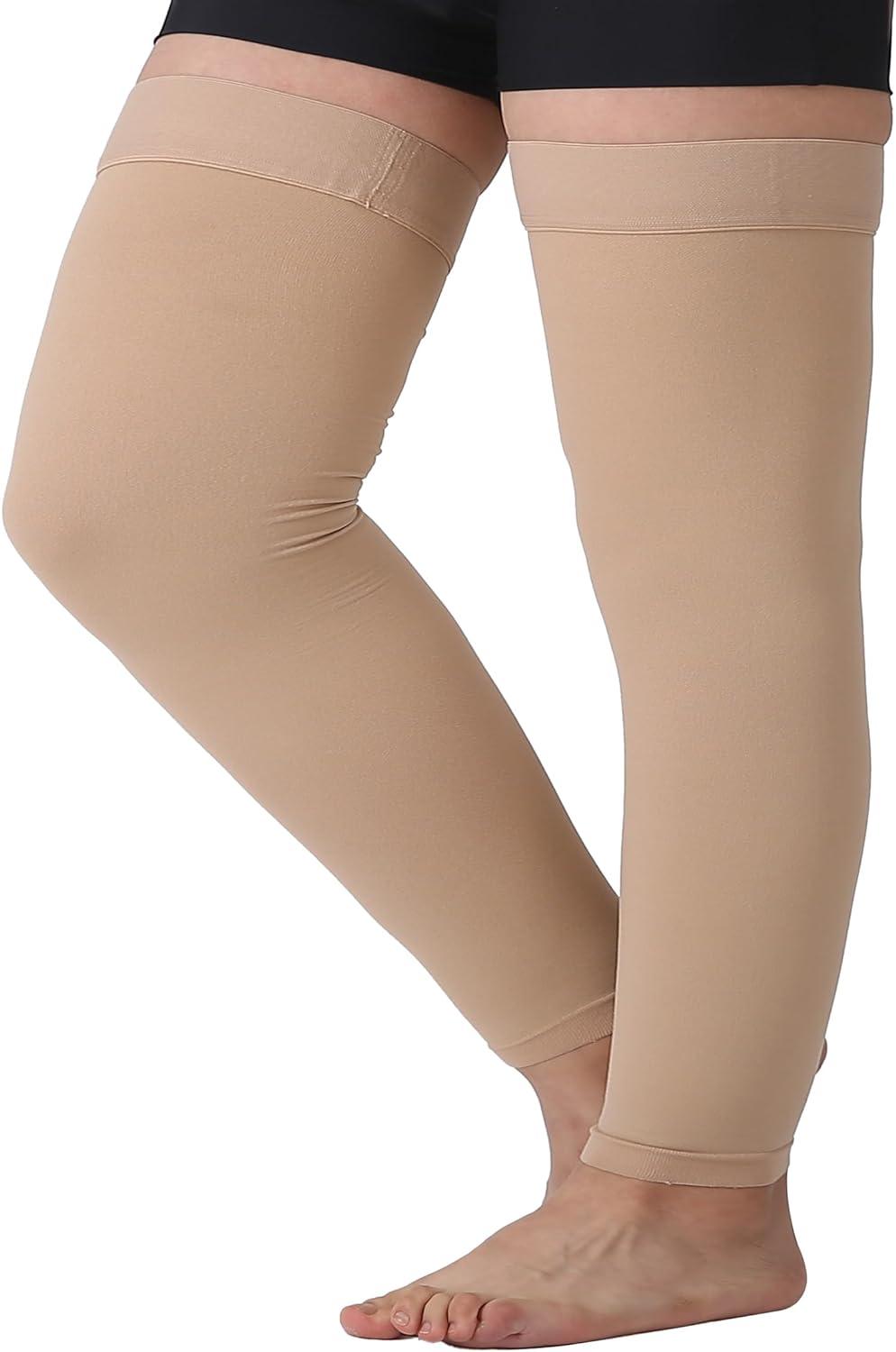 TOFLY Thigh High Compression Stockings XL 20-30 mmHg - Silicone Band ...