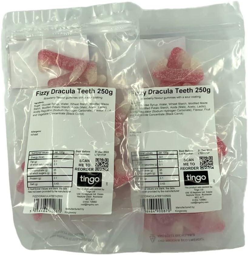 Dracula Vampire Teeth - Fizzy Fangs Sour Jelly Sweets - Party Bag ...