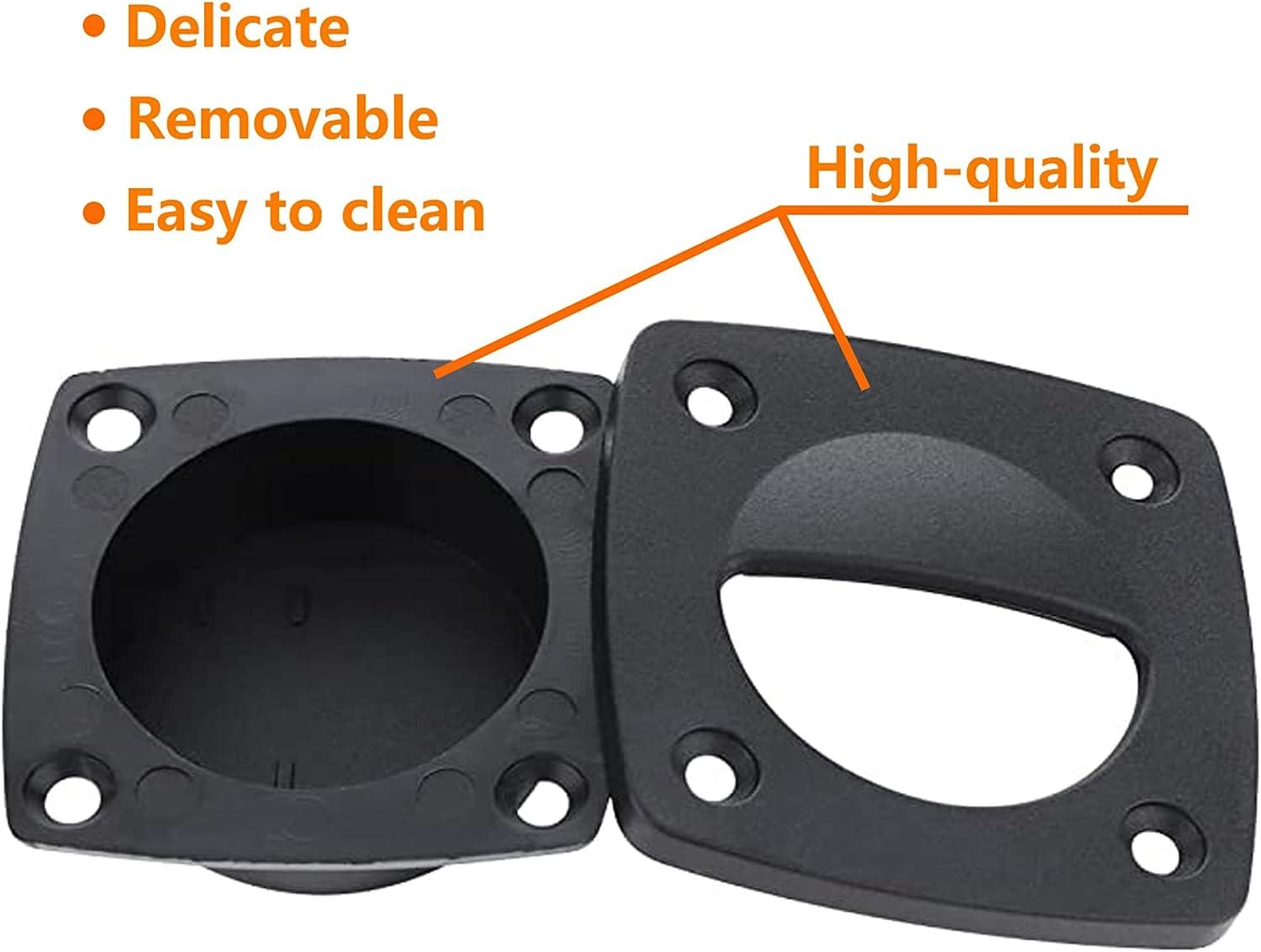 LEQMG Black Nylon Flush Pull Recessed Sliding Door Handle - Set of 4 ...