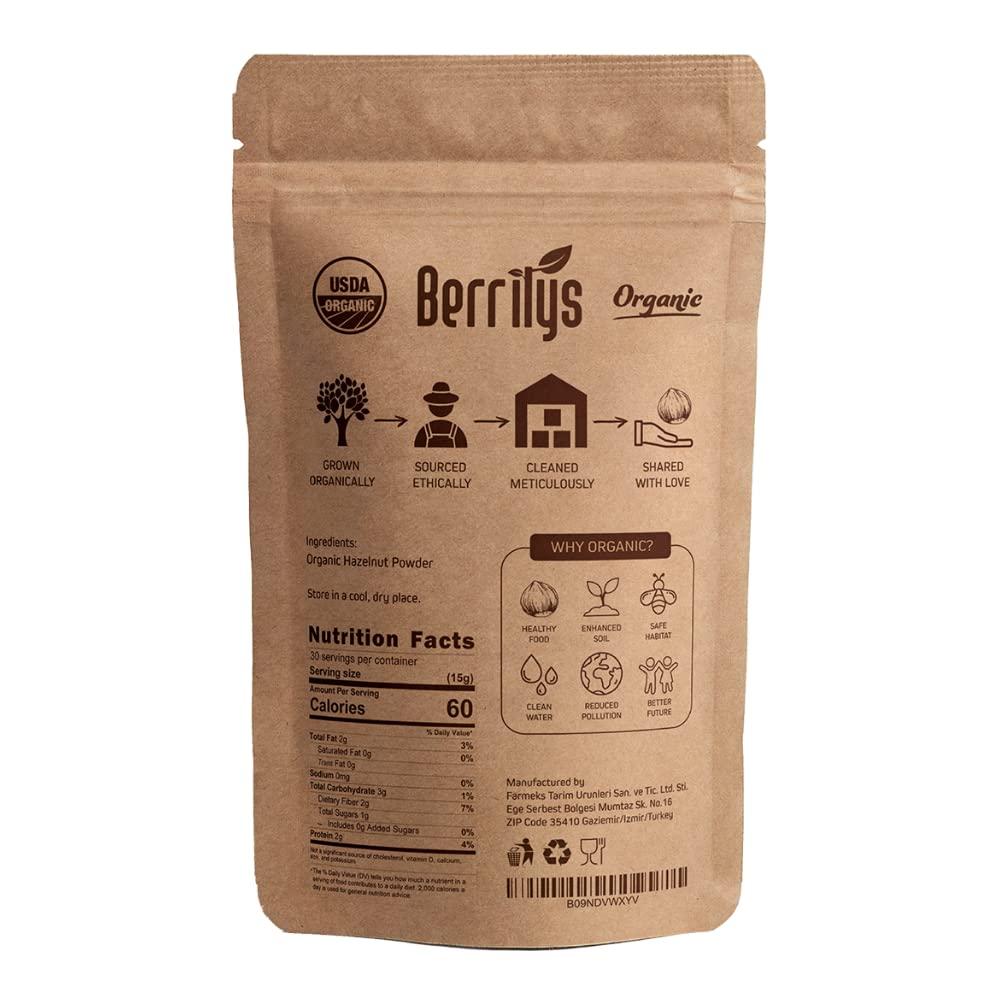 Berrilys Organic Hazelnut Powder 1 LB - Baking and Topping Ingredient ...