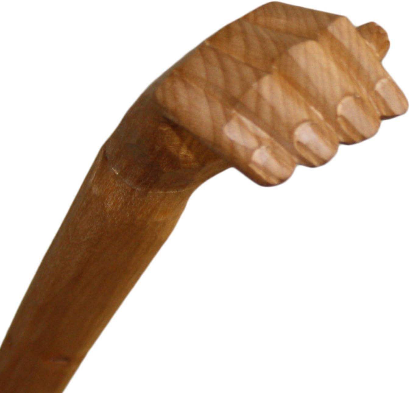 Hand-Carved Back Scratcher Nora - 50cm Curved Lime Wood Cherry Stained ...