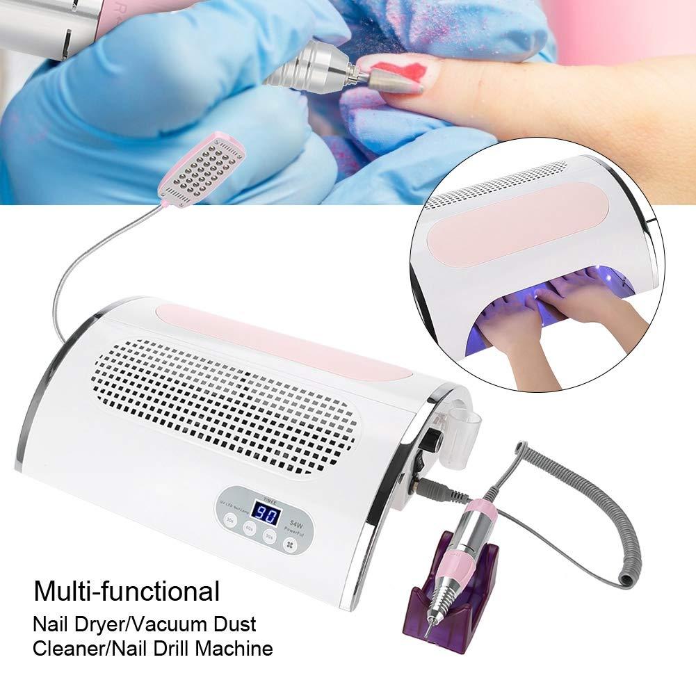 Salmue 3 in 1 Nail Dryer Vacuum Cleaner & Manicure Tool Set - UV Lamp ...