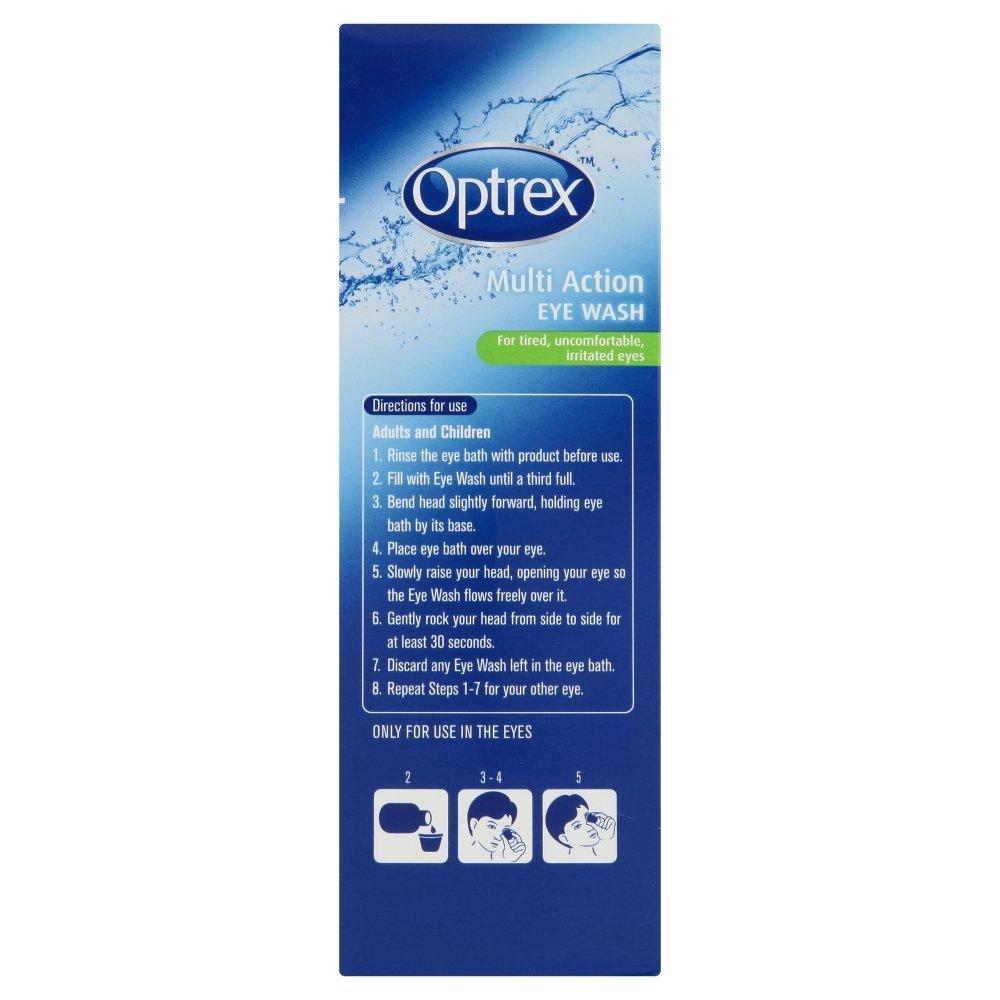 Optrex Multiaction Eye Wash 300ml with Eye Bath - Refreshing Eye Relief ...