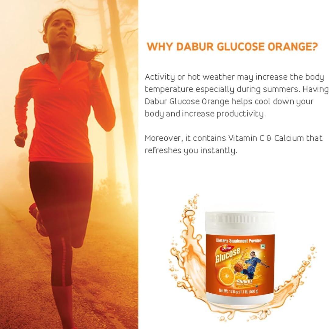 Dabur Glucose Powder Fortified with Vitamin D and Calcium Orange ...