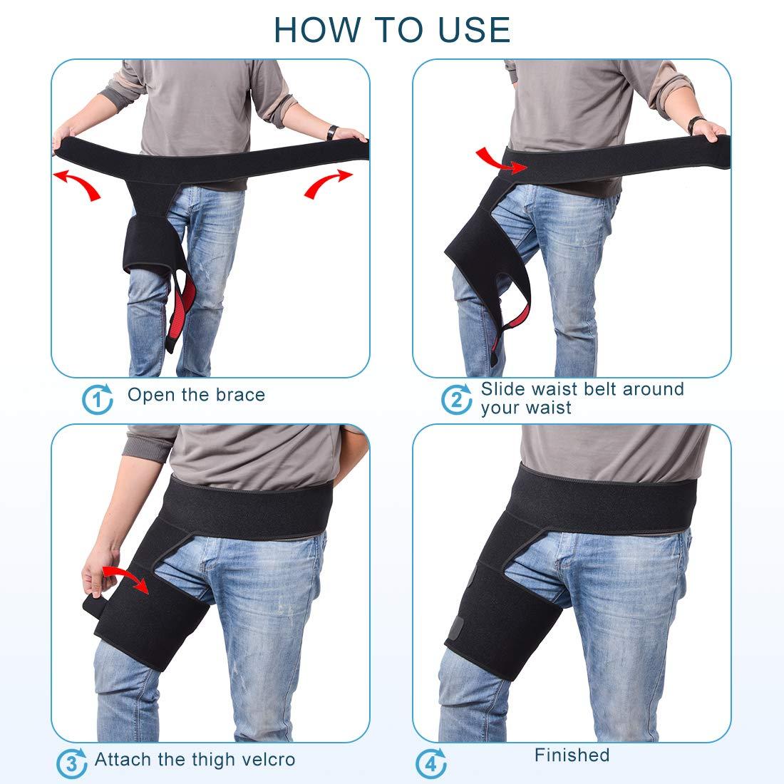 Hivexagon Hip Brace: Adjustable Compression Wrap for Pulled Groin ...