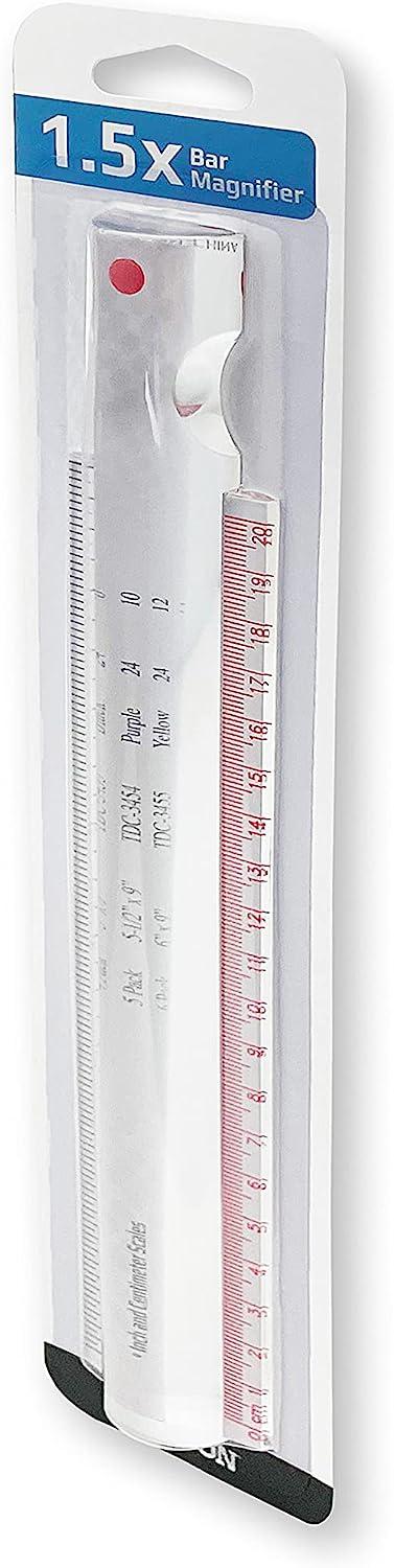 Carson 8 Bar Ruler Magnifier with 1.5X Magnification - Inch and ...