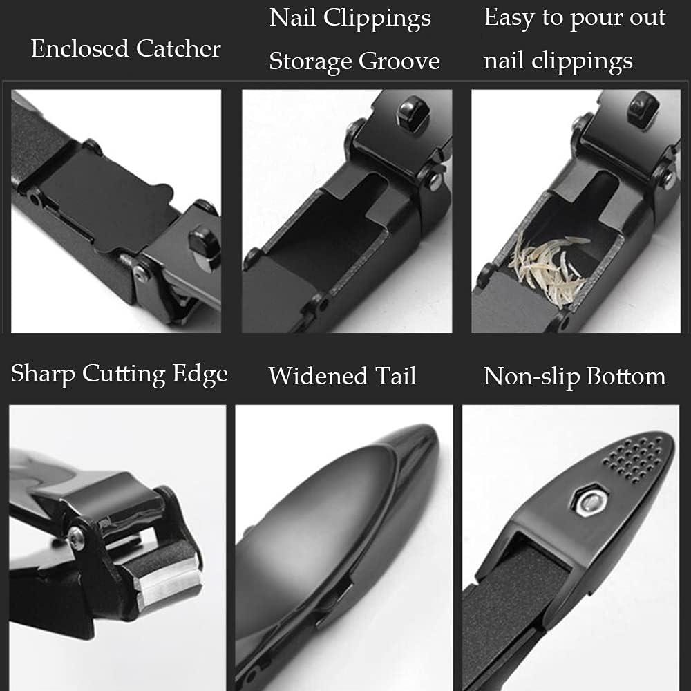 SHZG Large Nail Clipper with Catcher No Mess Anti Splash Fingernail ...