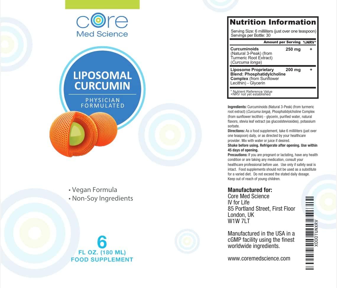 Core Med Science Liposomal Curcumin 250mg - 6 Fl Oz Liquid | High ...