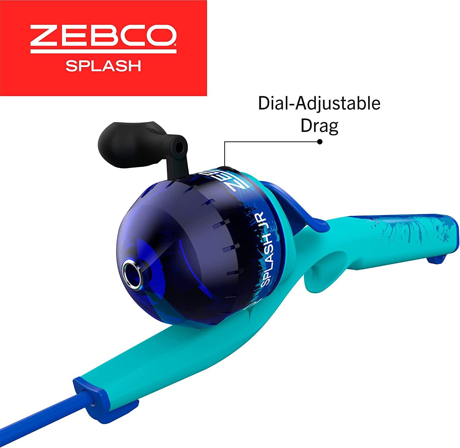 Zebco Splash Kids Spincast Reel and Fishing Rod Combo - Durable 29 Floating Fiberglass Rod ...