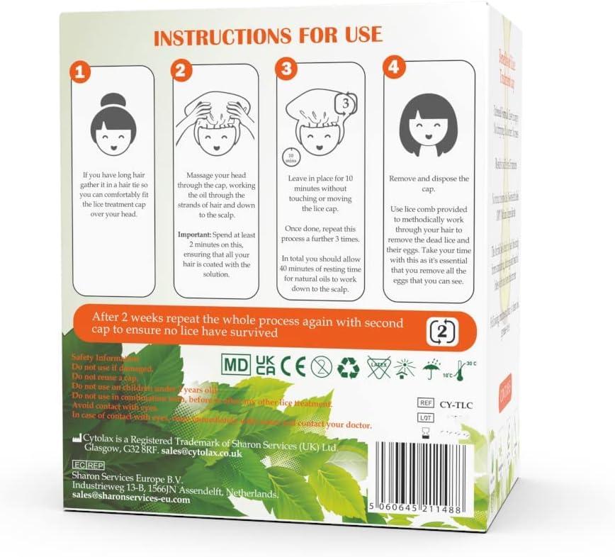 Cytolax Herbal Lice Treatment Cap | Pre-impregnated Essential Oils to ...