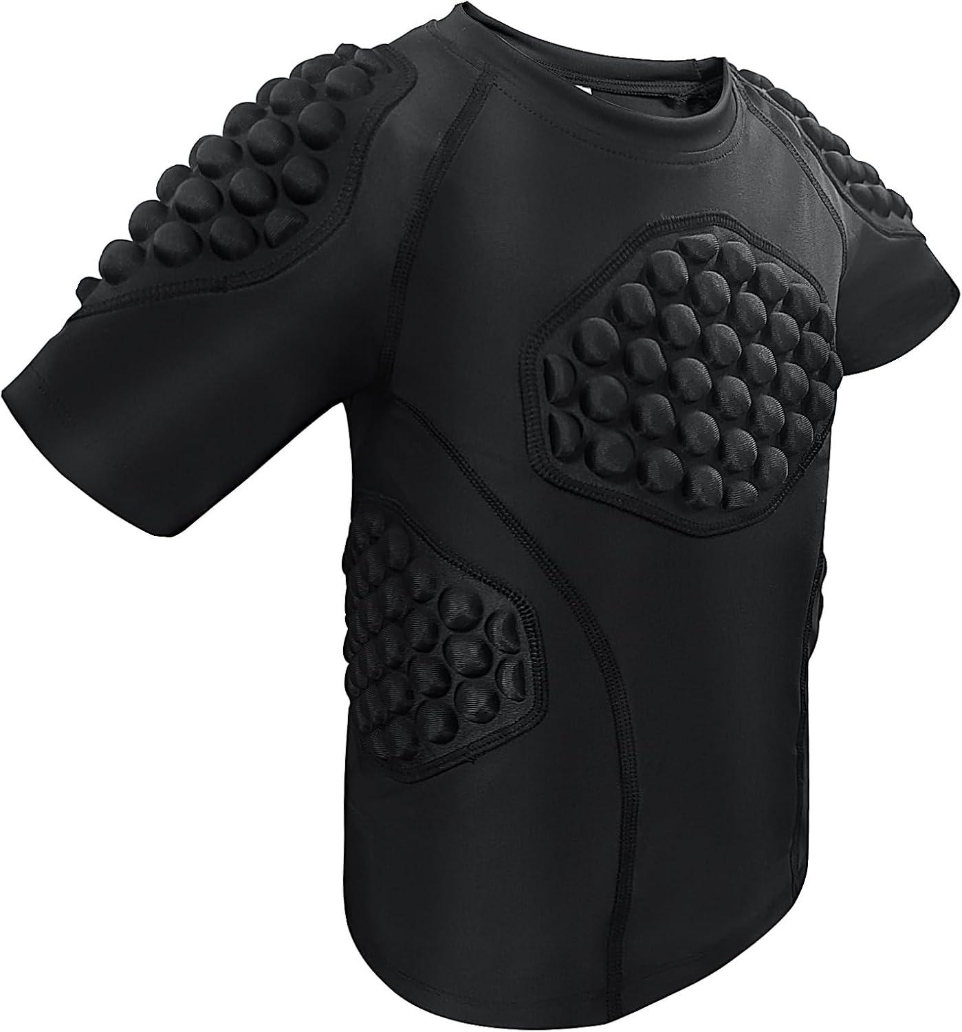 Topeter Padded Football Shirt for Youth | Compression Rib Protection ...