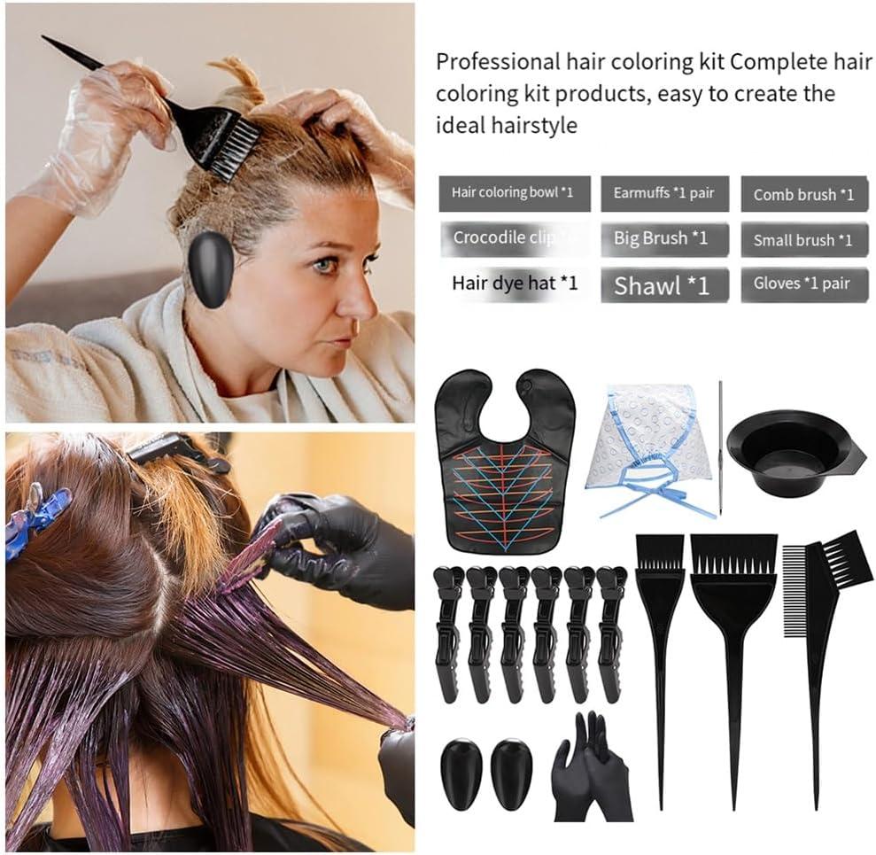 Xptieeck 16 Pieces Hair Dye Coloring Kit- Hair Tinting Bowl Hair ...