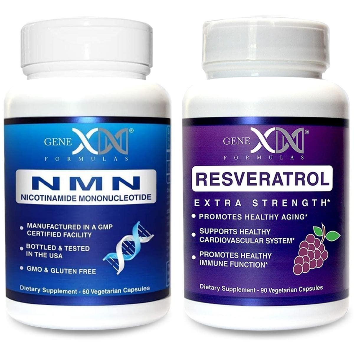 GENEX NMN and Resveratrol Dynamic Duo Supplements | 250mg NMN + 1500mg ...