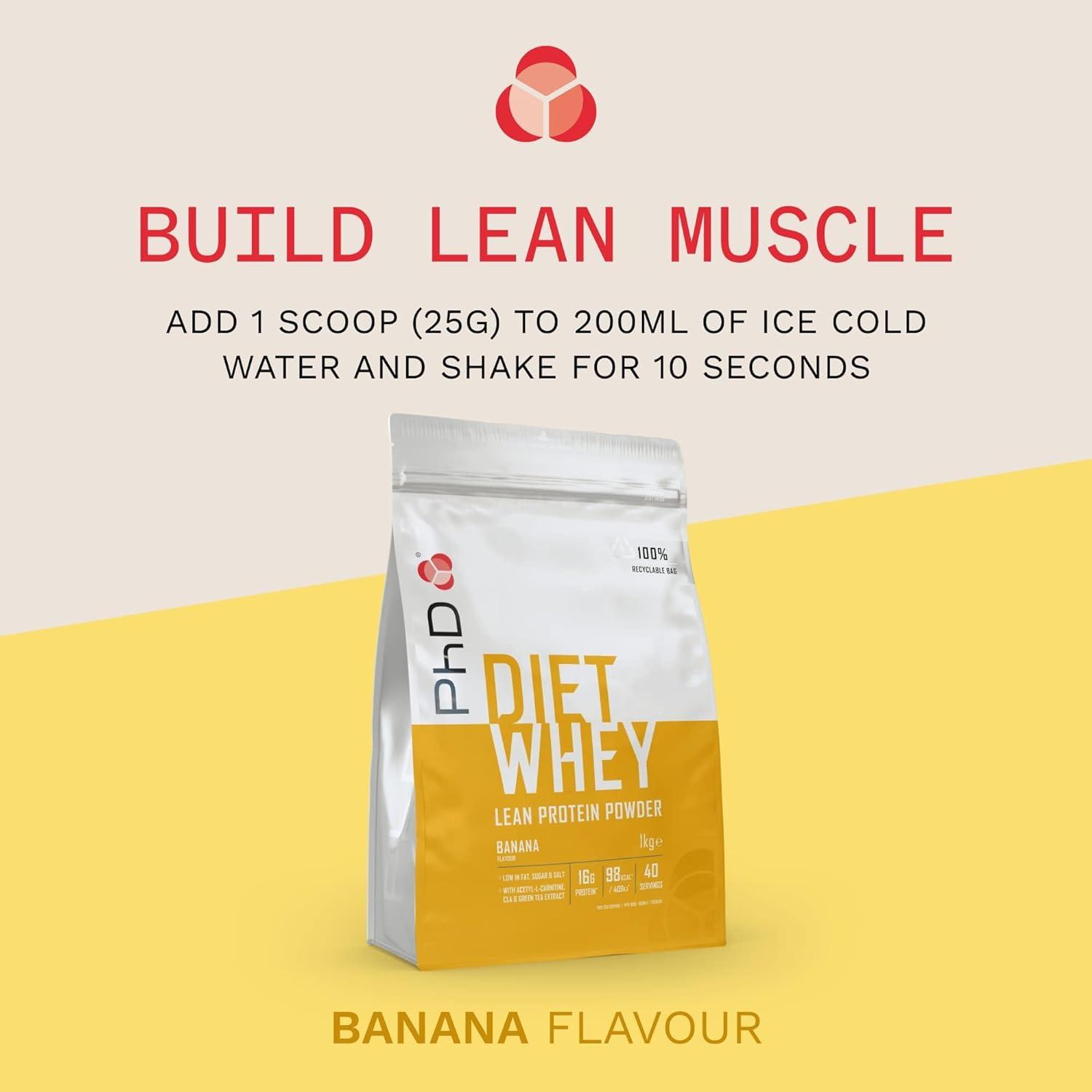 PhD Nutrition Diet Whey Protein Powder - Low Calorie, Low Carb, High ...