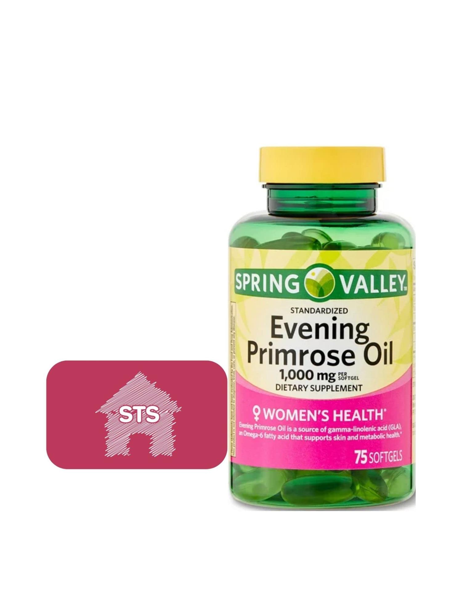Spring Valley Evening Primrose Oil 1000mg 75 Count with STS Sticker ...