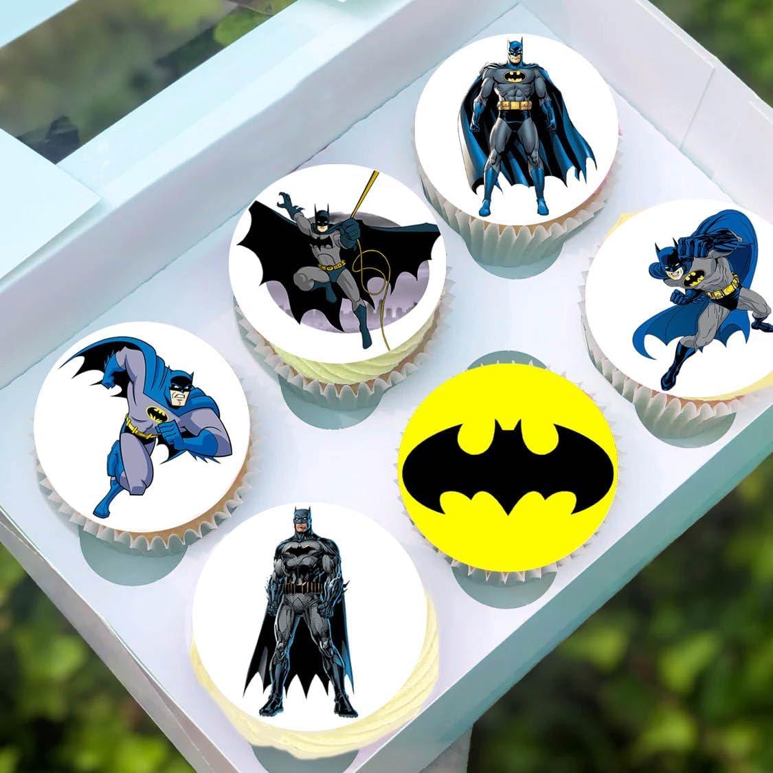 24 x Pre-Cut Batman 1 Edible Stand up Wafer/Rice Paper Cupcake Cake ...