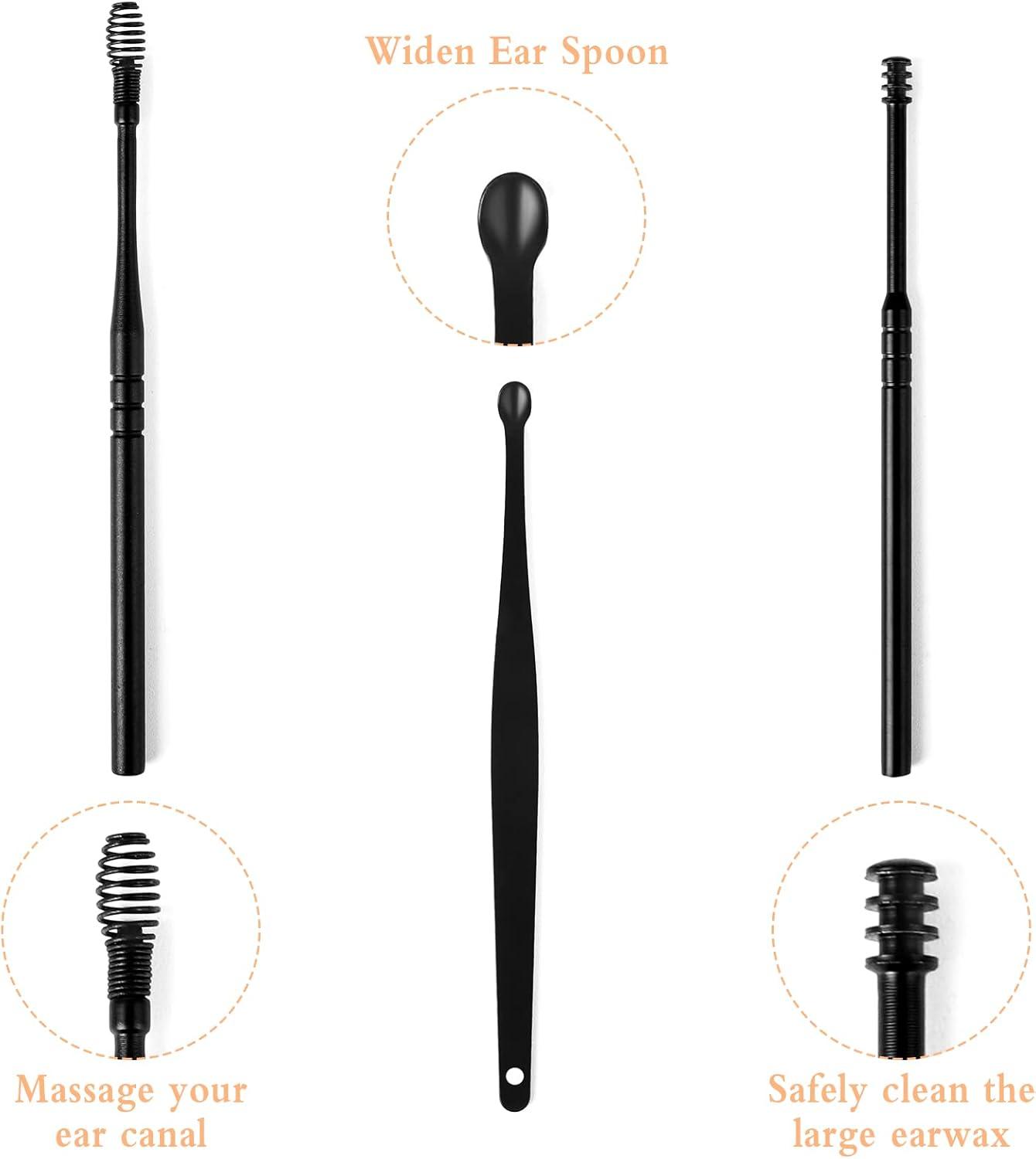 Fumanduo 6-Piece Ear Cleaner Set - Stainless Steel Ear Wax Remover ...