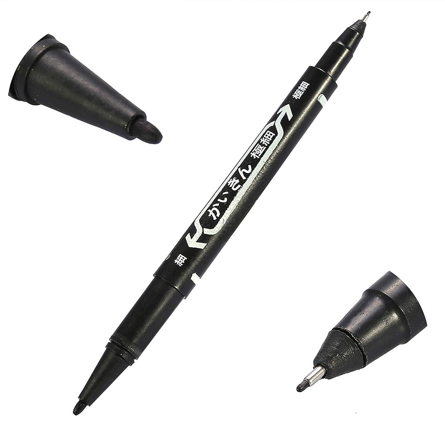 Black Tattoo Marker Pen Set - 10 Body Temporary Skin Markers for ...