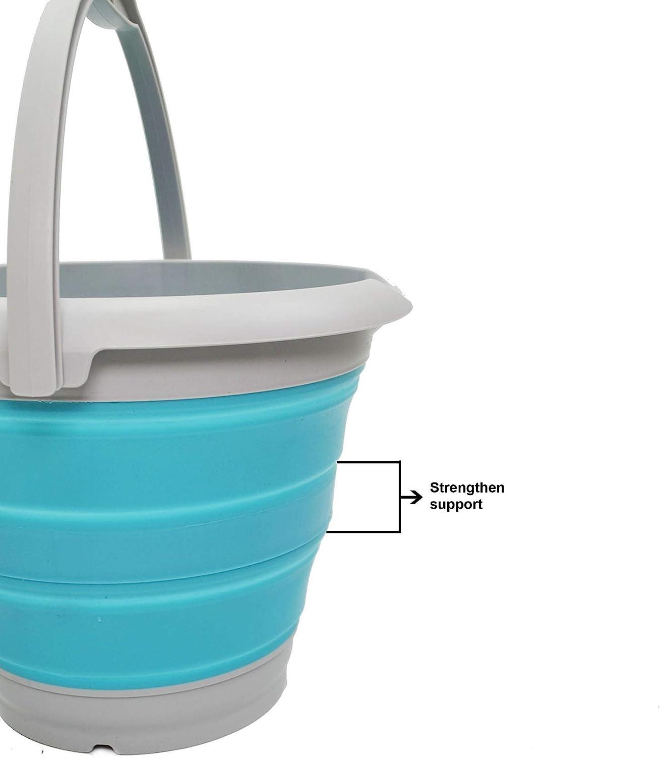 SAMMART 5L / 1.32 Gallon Collapsible Plastic Bucket - Foldable Round ...