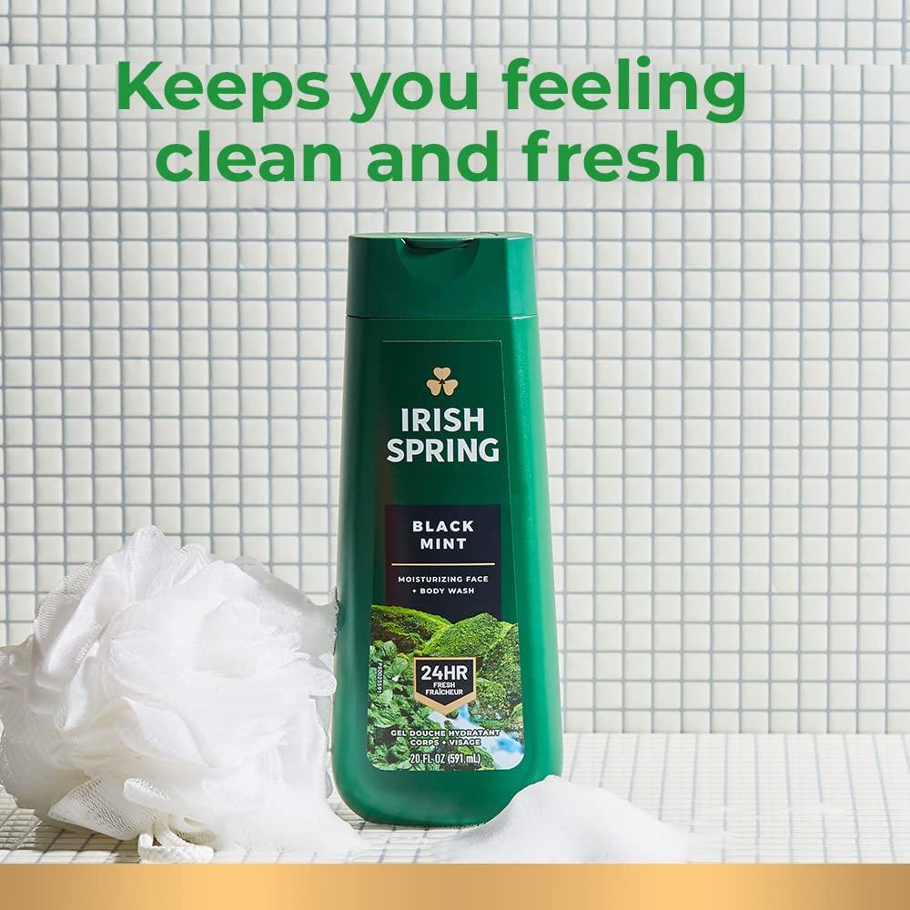 Irish Spring Black Mint Body Wash for Men 20 Fl Oz - Pack of 4 | Buy ...