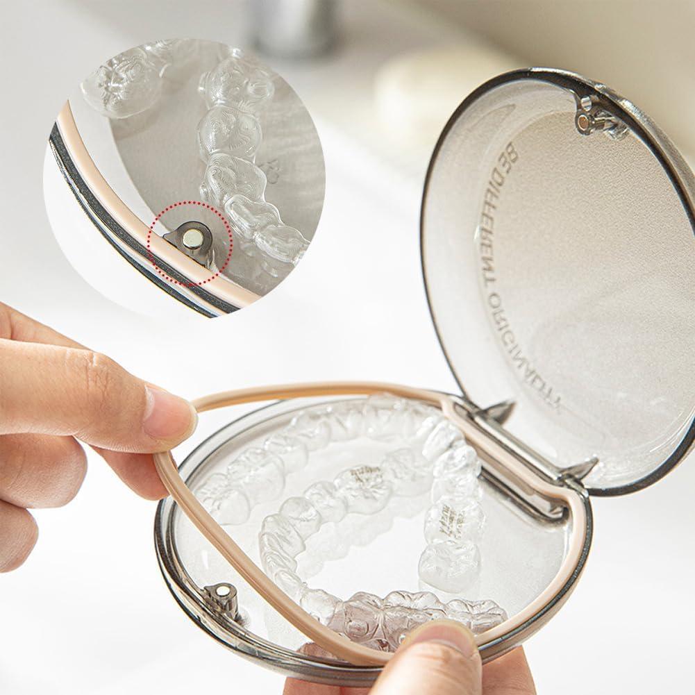 Koomuao Dental Braces Box | Portable Denture Container & Retainer Case ...