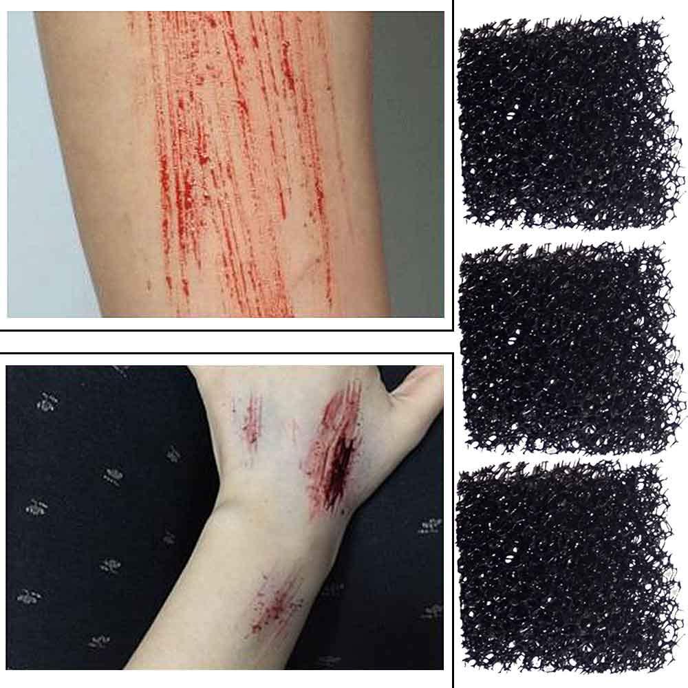 4 Types Special Effect Halloween Makeup Sponge - Blood Stipple Wound ...