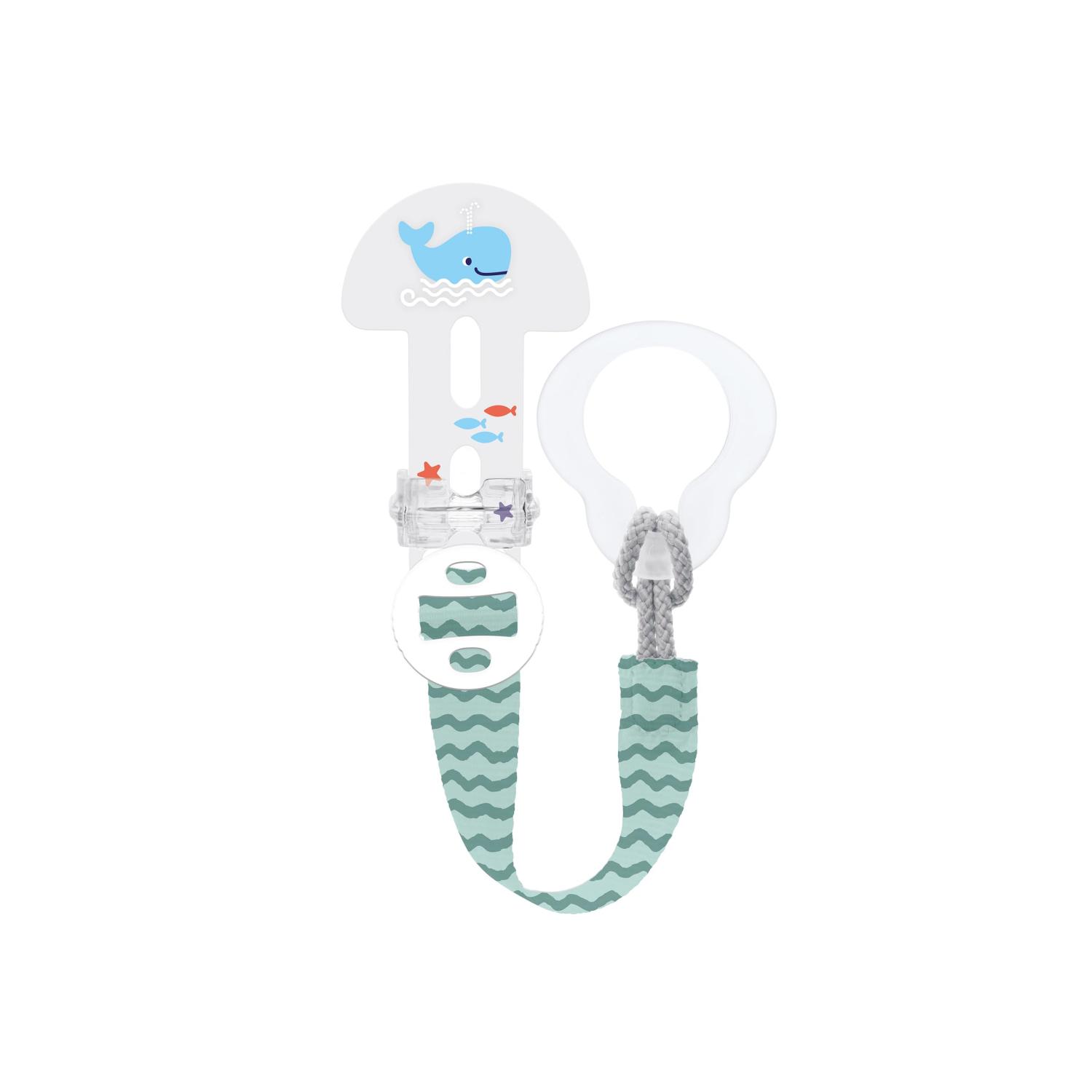 Mam Clip It! Long-Distance Pacifier Holder - Versatile Mint/Whale ...