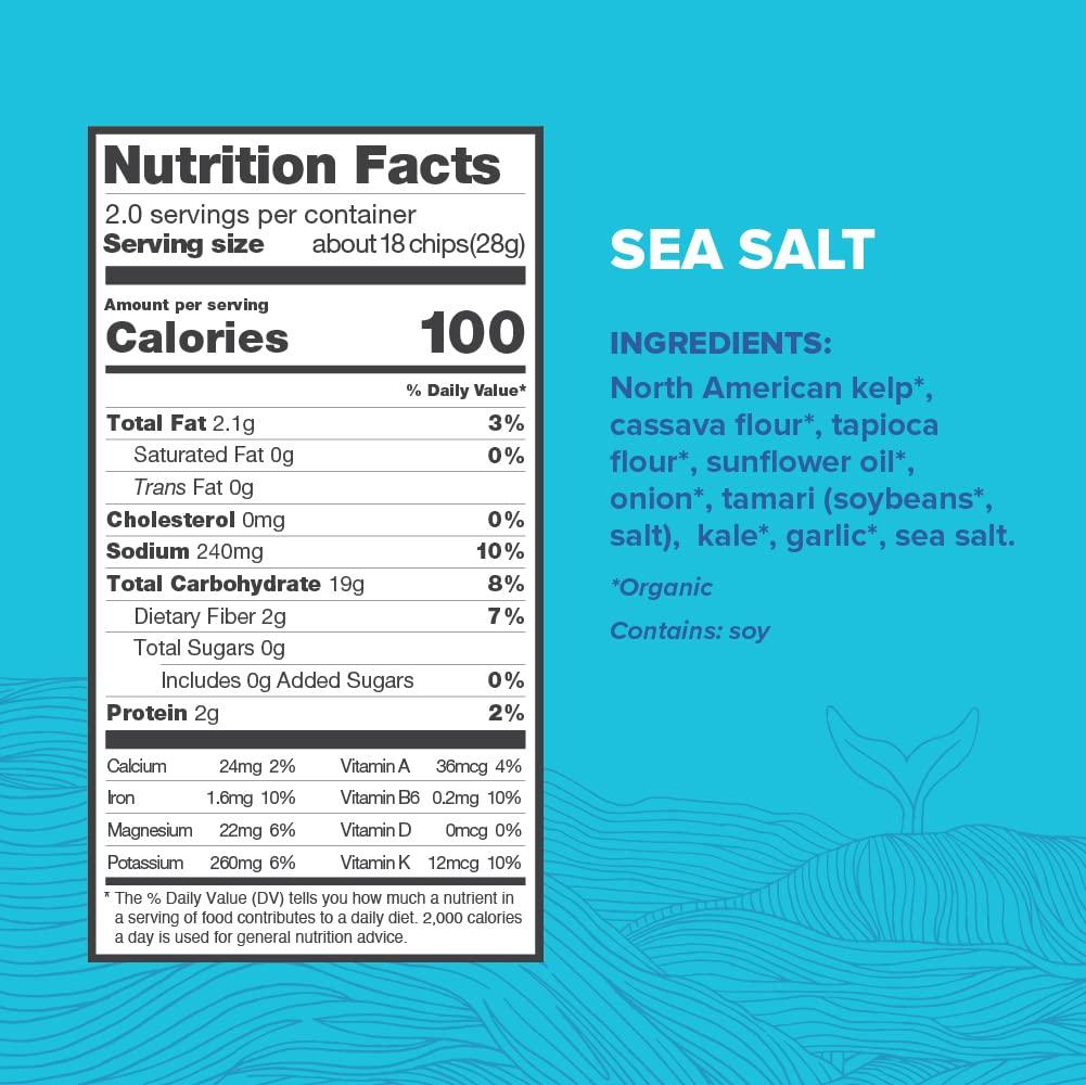 12 Tides Organic Puffed Kelp Chips - Plant Based Seaweed Snack (4 Pack ...
