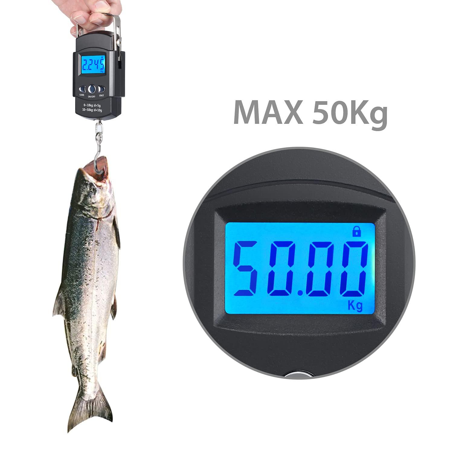 Kinstecks 50kg Fish Scale - Portable Electronic Scale with Illuminated ...