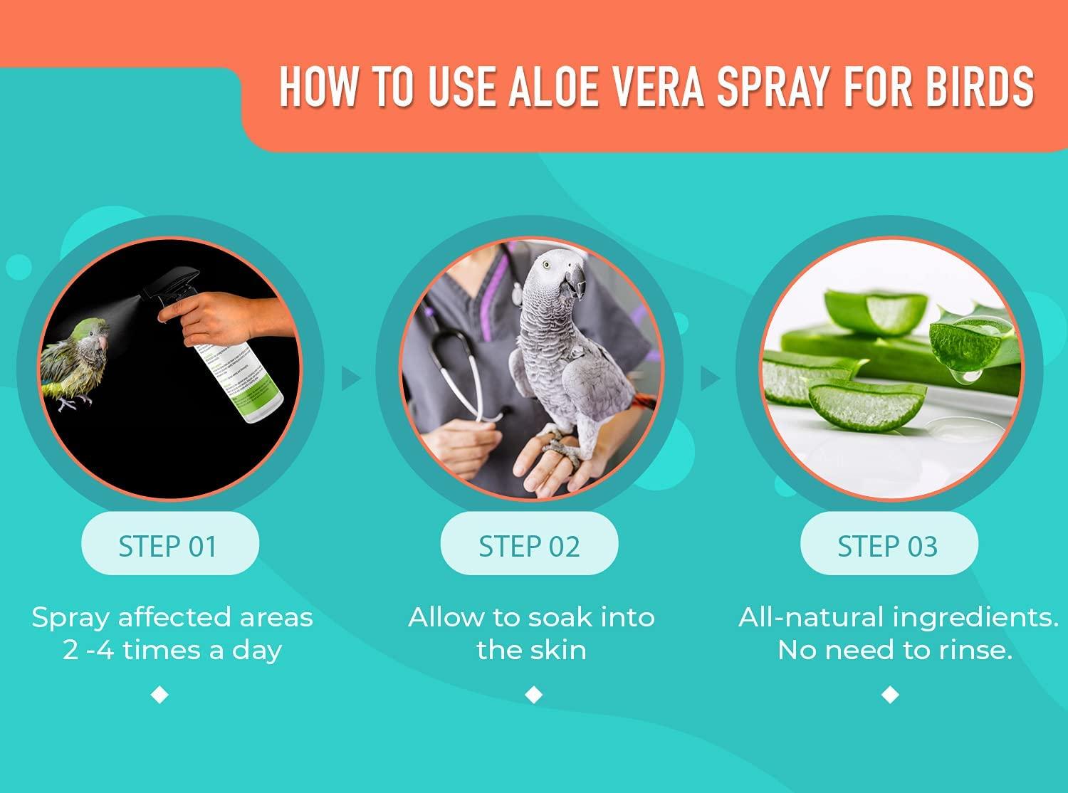 UnRuffledRx Aloe Vera Bird Bath Spray 8 Fl Oz - Daily Care & Skin ...