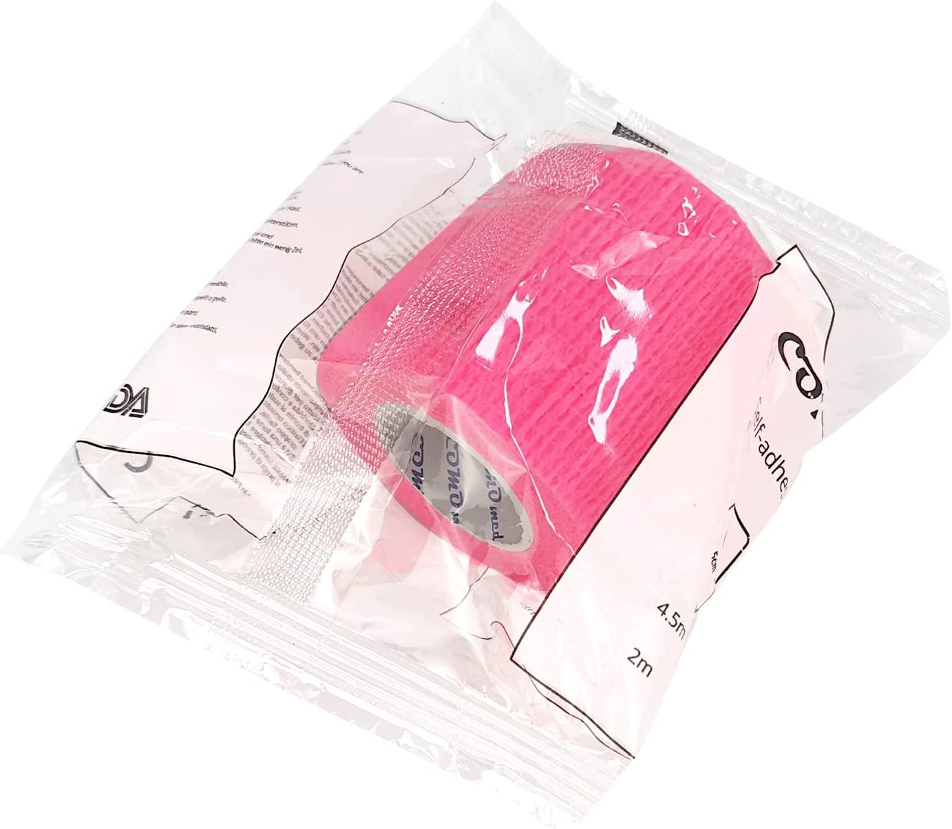 COMOmed Self Adherent Cohesive Bandage 2x5 Yards - 12 Rolls Hot Pink ...