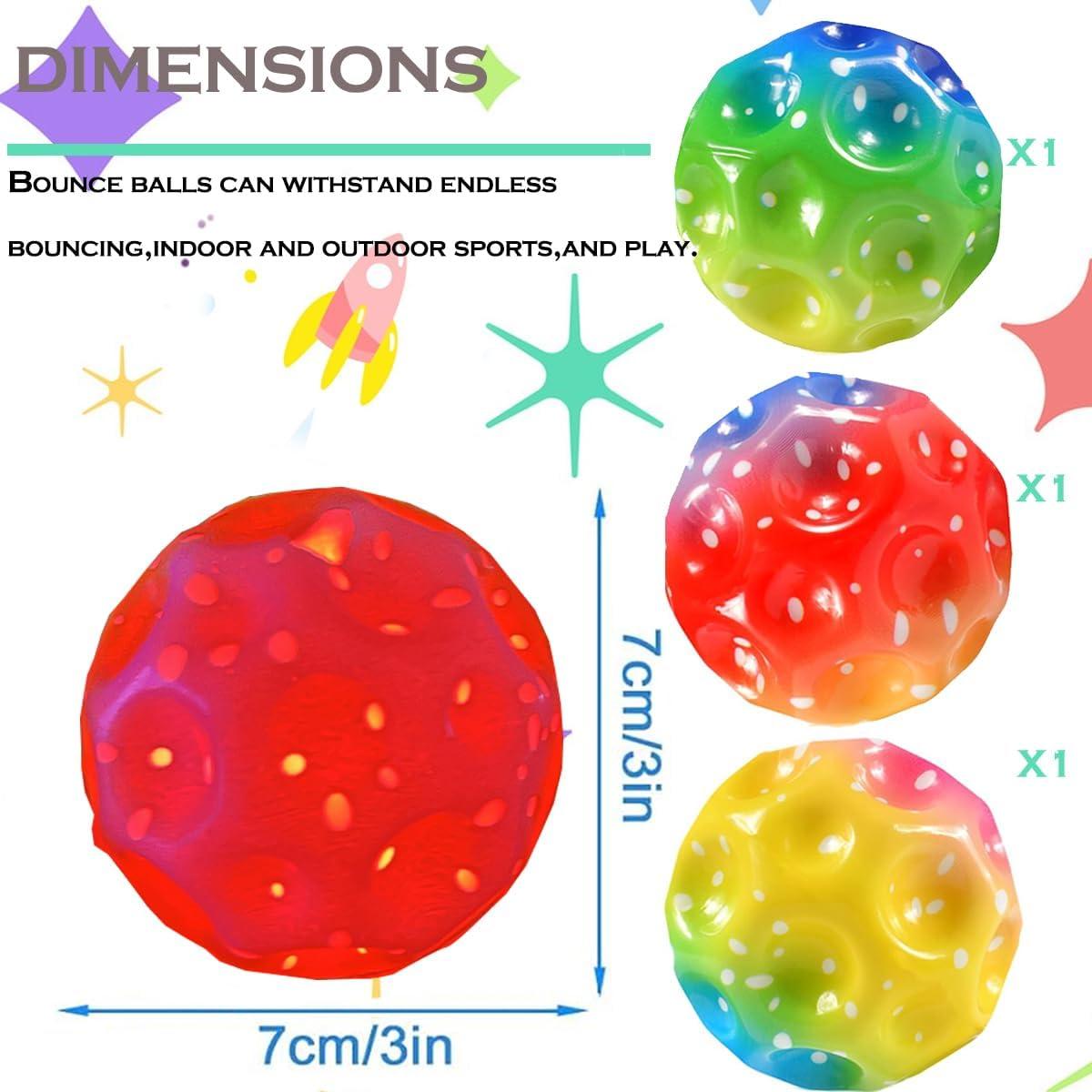 Astro Jump Ball 3 Pack - High Bounce Mini Moon Balls | Lightweight ...