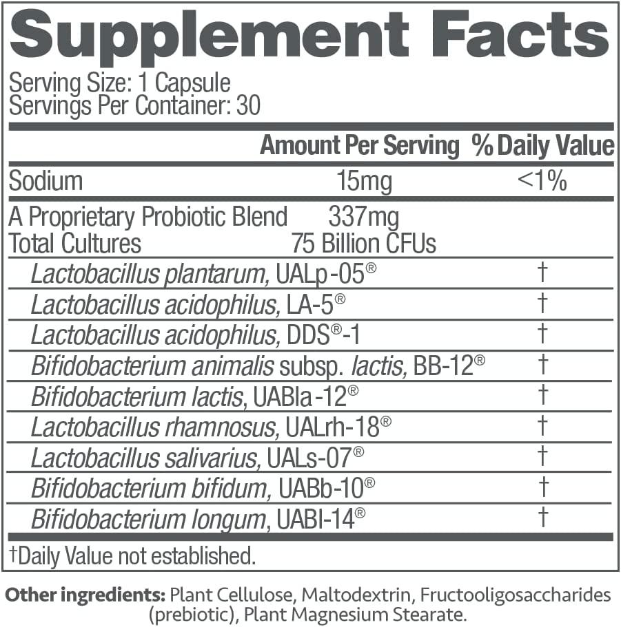 up4 Ultra Potency Probiotic 75B CFUs - Immune & Digestive Support ...