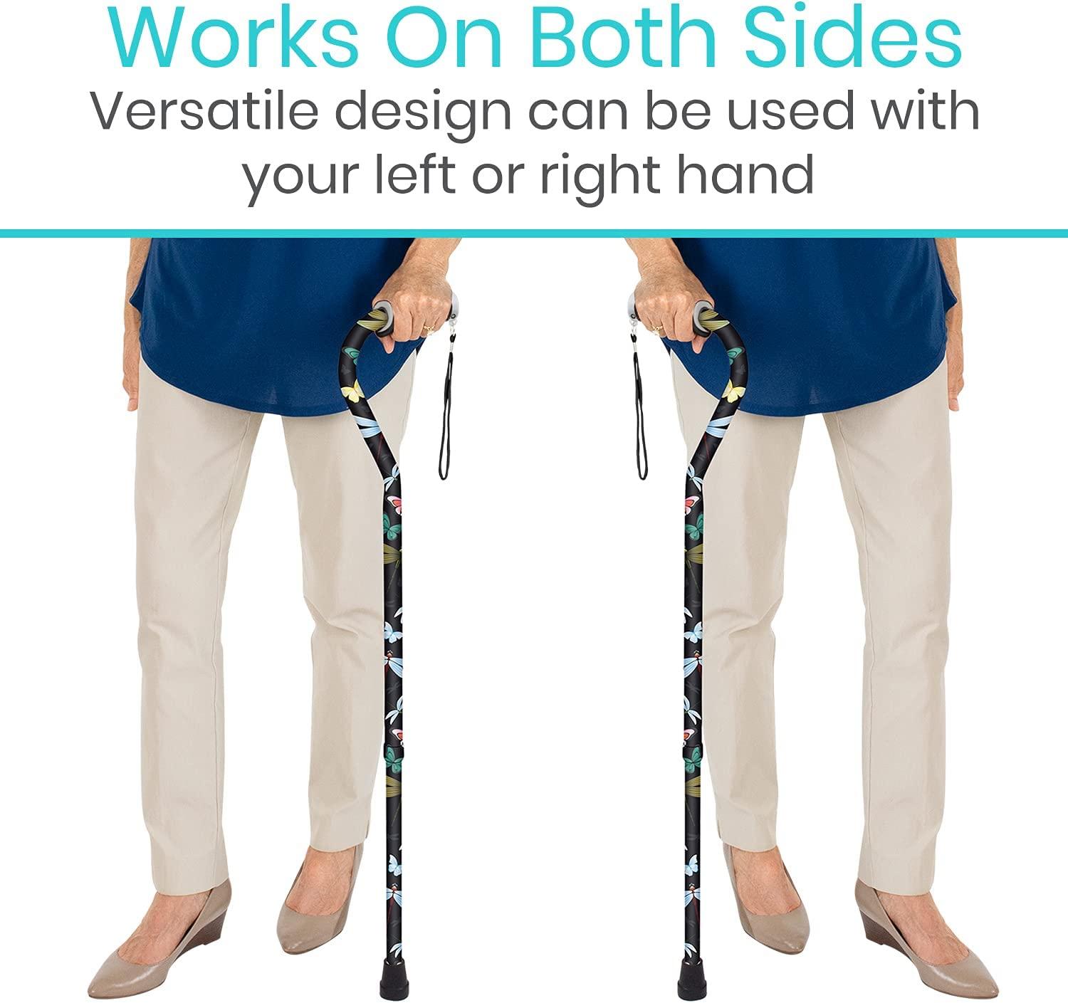Vive Adjustable Walking Cane for Men and Women - Sturdy Design with ...