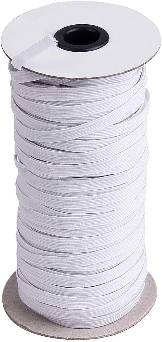 White Braided Elastic Cord - 1/4 Width, 70 Yards Length | Buy Now with ...