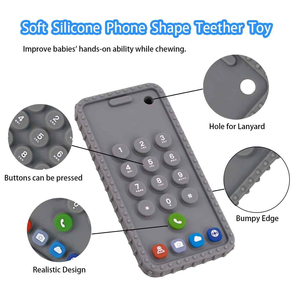 Besosay Baby Phone Teething Toy: Soft Silicone Cell Phone Teether for ...